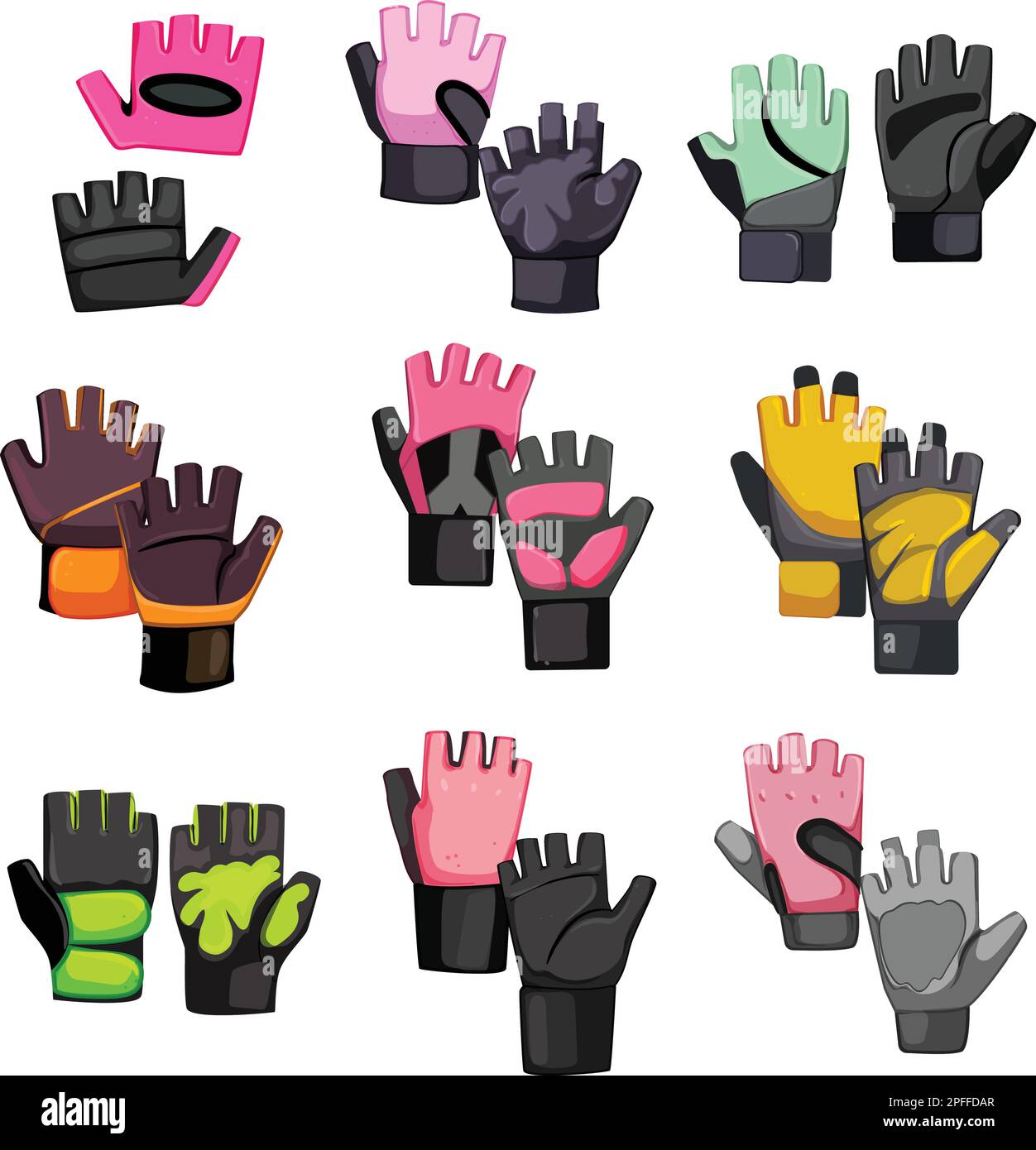 fitness gloves set cartoon vector illustration Stock Vector Image & Art ...