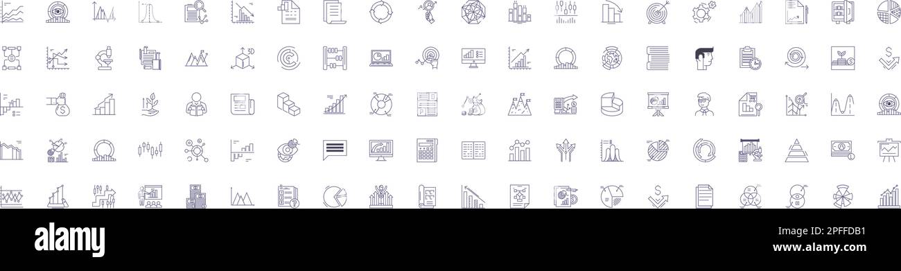 Charts and diagrams line icons signs set. Design collection of Graphs ... Charts and diagrams line icons signs set. Design collection of Graphs ...