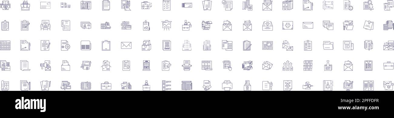 Business Documentation Line Icons Signs Set Design Collection Of
