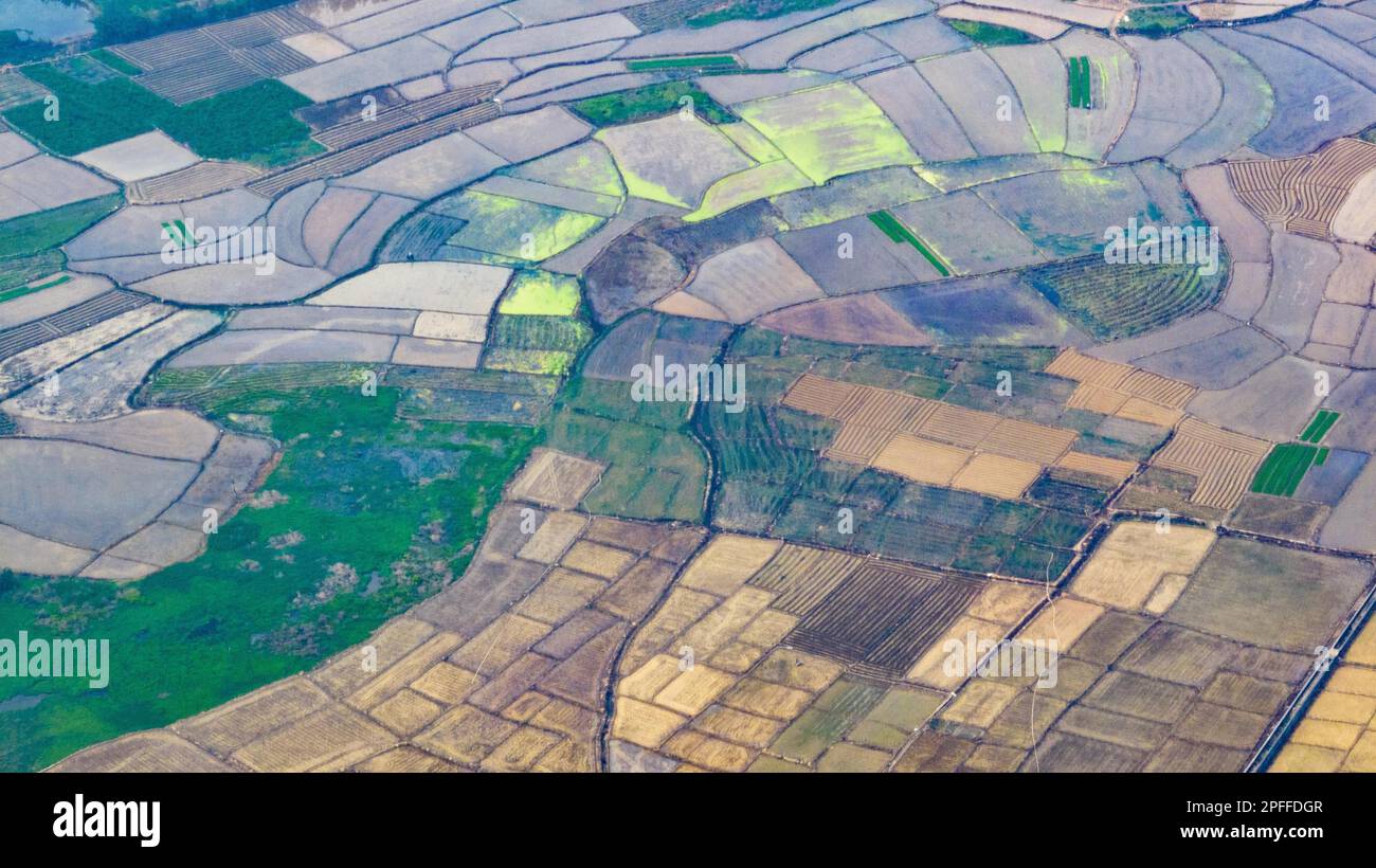 Aerial photo shows the spring scenery in Guancheng Town, Pingnan County ...