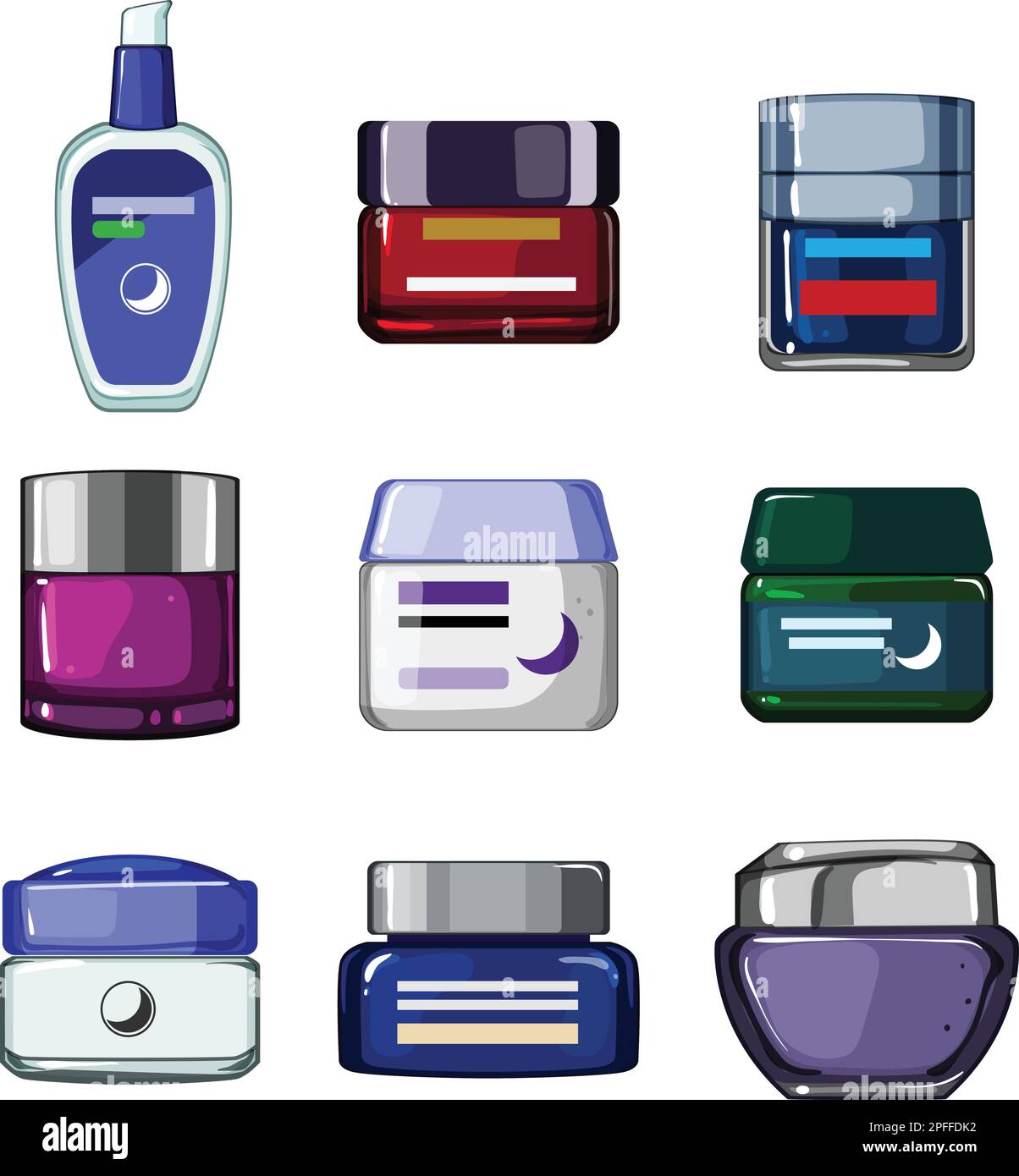 night cream set cartoon vector illustration Stock Vector Image & Art ...