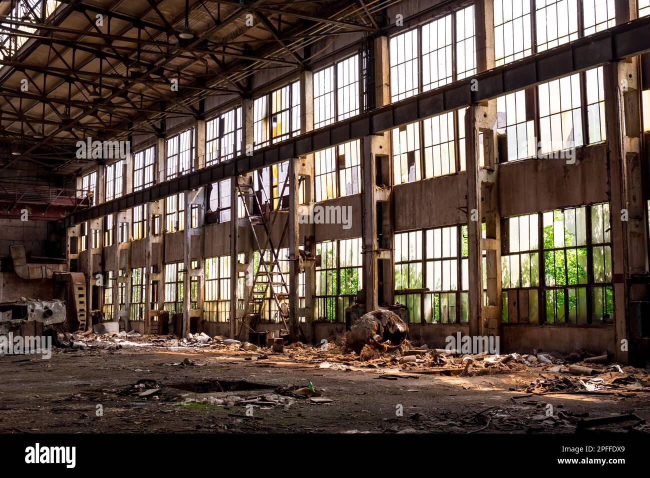 The abandoned old factory building inside Stock Photo - Alamy