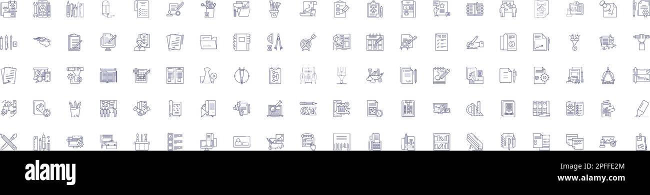 Editing Line Icons Signs Set Design Collection Of Edit Revise Modify Adjust Tweak Refine