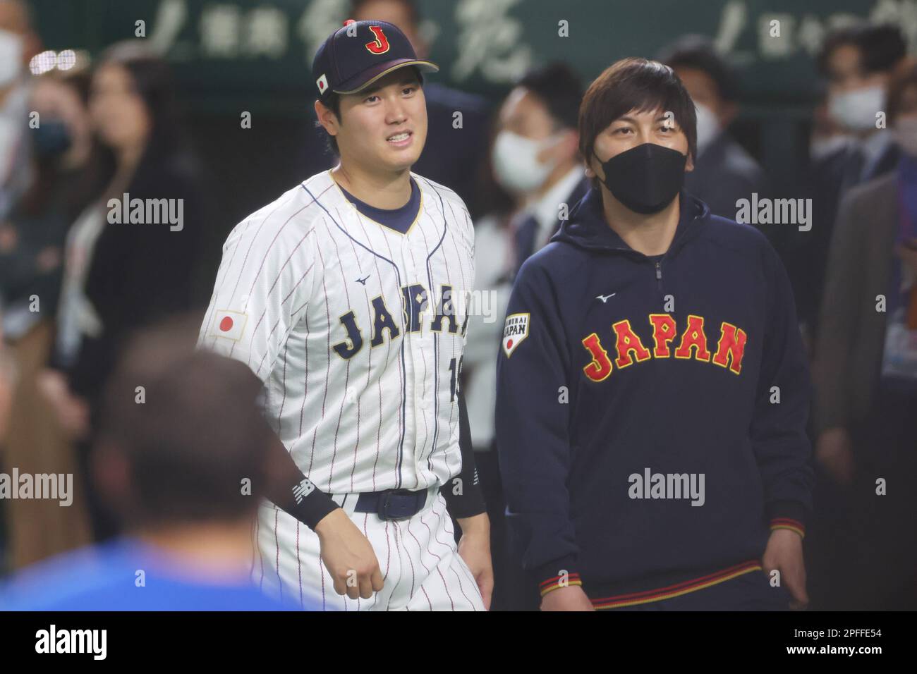 Tokyo, Japan. 16th Mar, 2023. (L to R) Shohei Ohtani, Ippei Mizuhara (JPN) Baseball : 2023 World ...