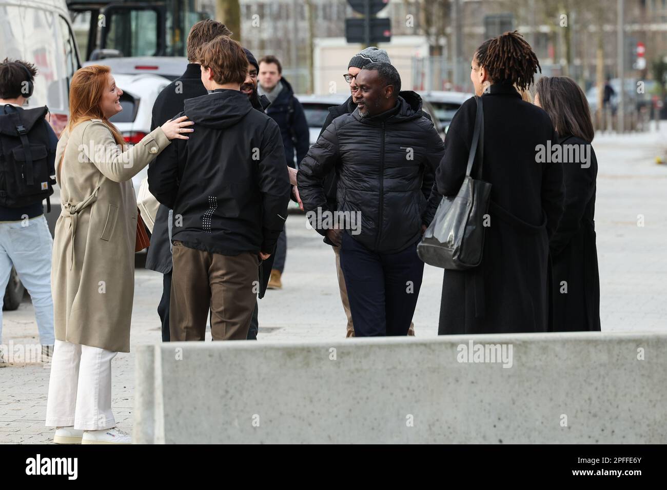 Family and friends of Sanda Dia arrive for a session of the case before ...