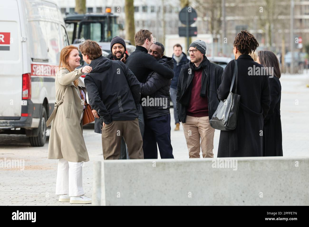Family and friends of Sanda Dia arrive for a session of the case before ...