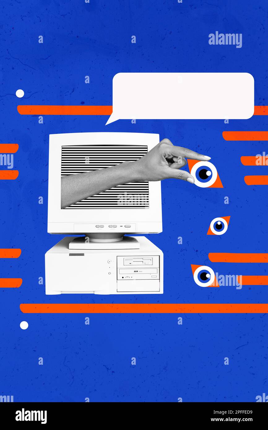 Photo cartoon comics sketch collage picture of arm growing obsolete ...