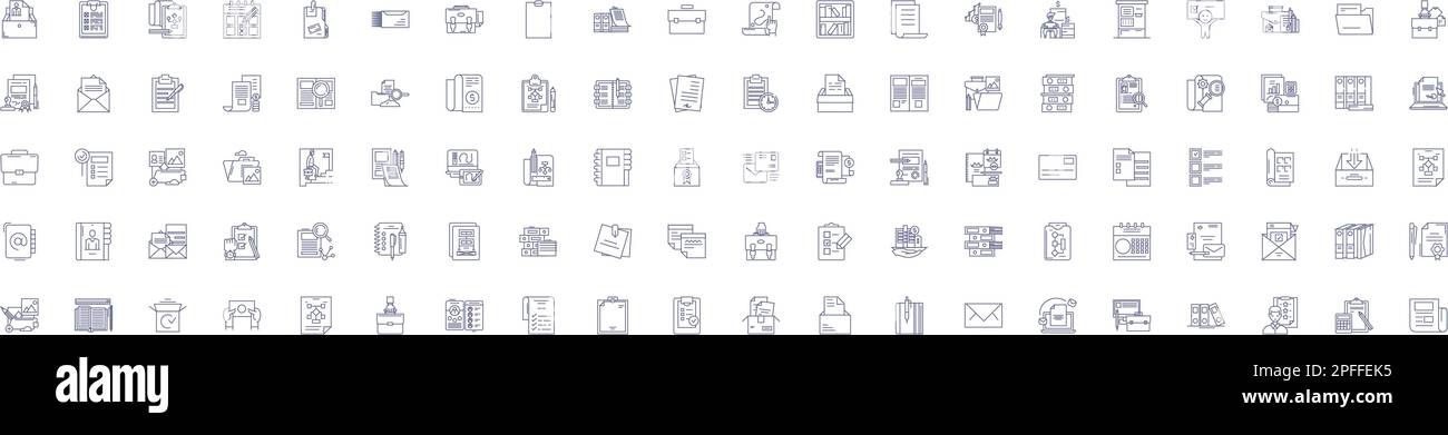 Folders And Files Line Icons Signs Set Design Collection Of Folders