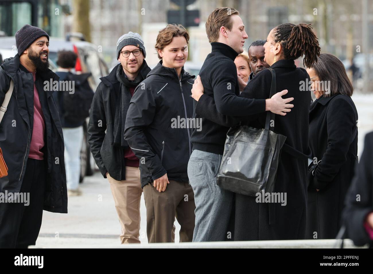 Family and friends of Sanda Dia arrive for a session of the case before ...