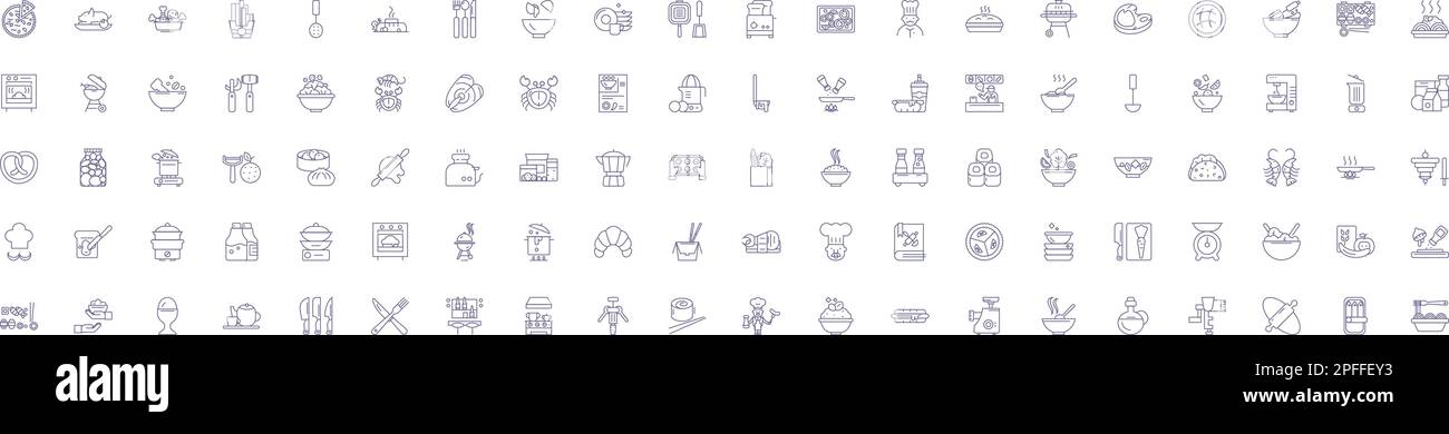 Local food line icons signs set. Design collection of Cuisine, Region ...