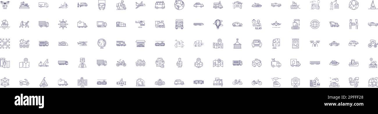 Logistic services line icons signs set. Design collection of Logistics ...