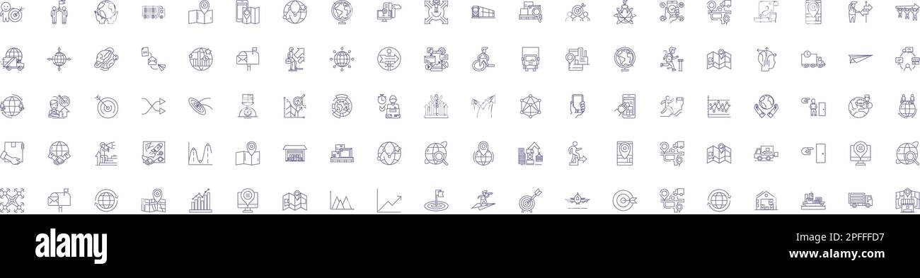 Location and delivery line icons signs set. Design collection of ...
