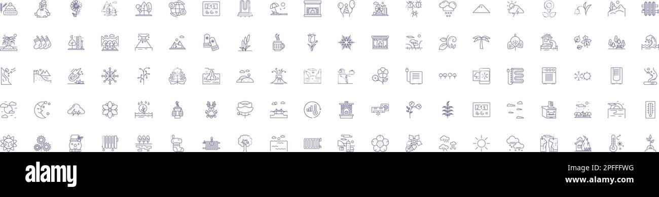 Climate Line Icons Signs Set Design Collection Of Weather Temperature Clouds Humidity