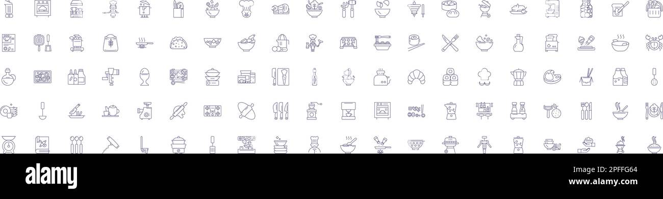 Home cooking line icons signs set. Design collection of Homemade ...