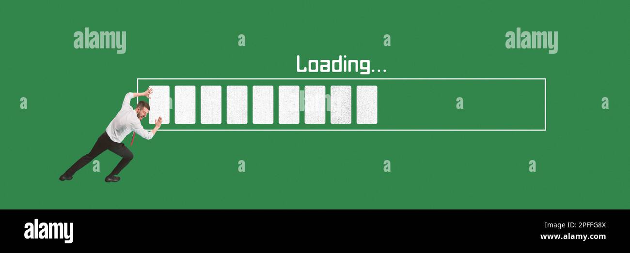 Contemporary art collage. Creative design. Hardworking employee ...