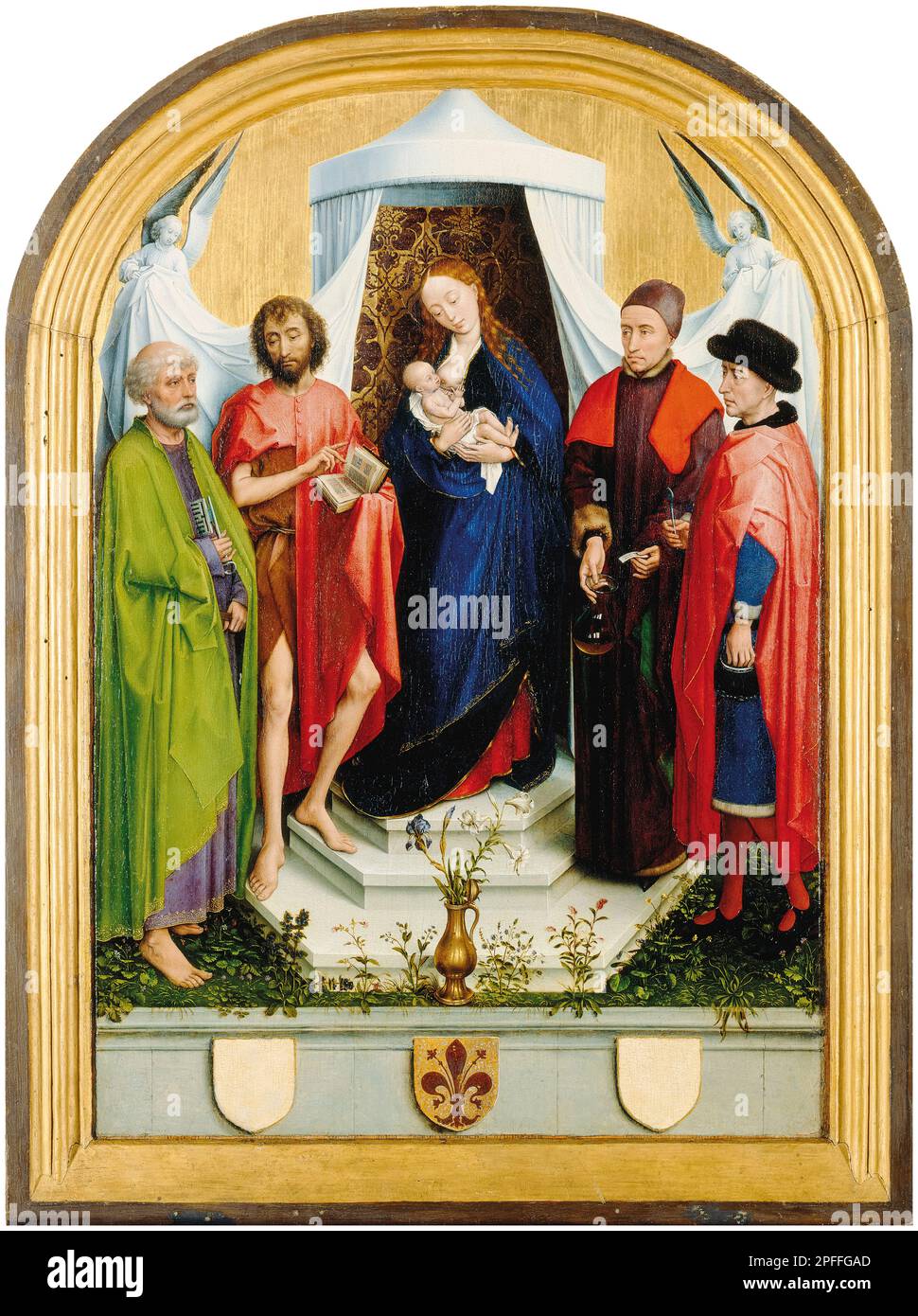 Rogier van der Weyden, Medici Madonna, painting in mixed technique on oak wood, 1453-1460 Stock ...