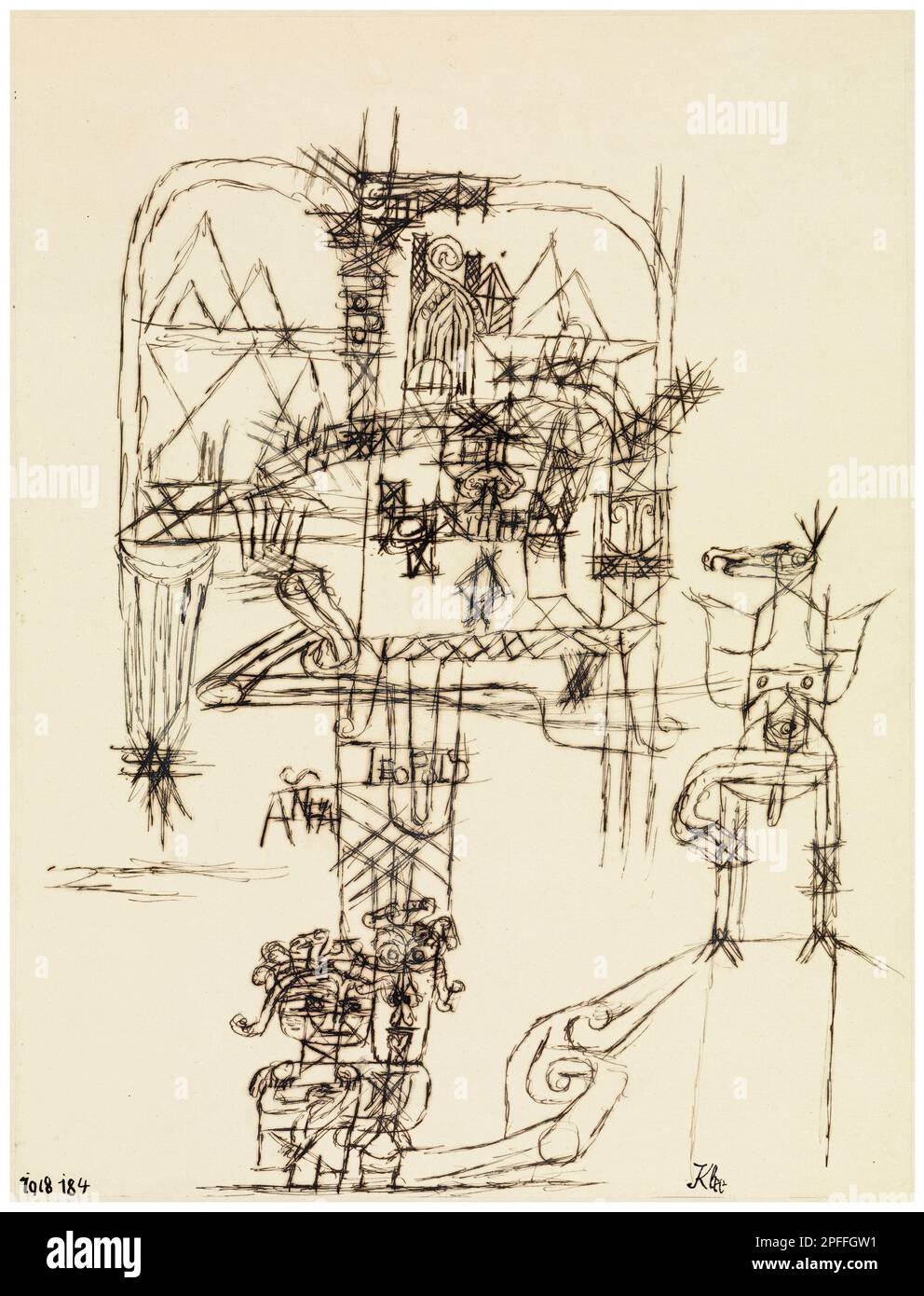 Paul Klee, Anna and Leopold, abstract drawing in pen and ink, 1918 ...
