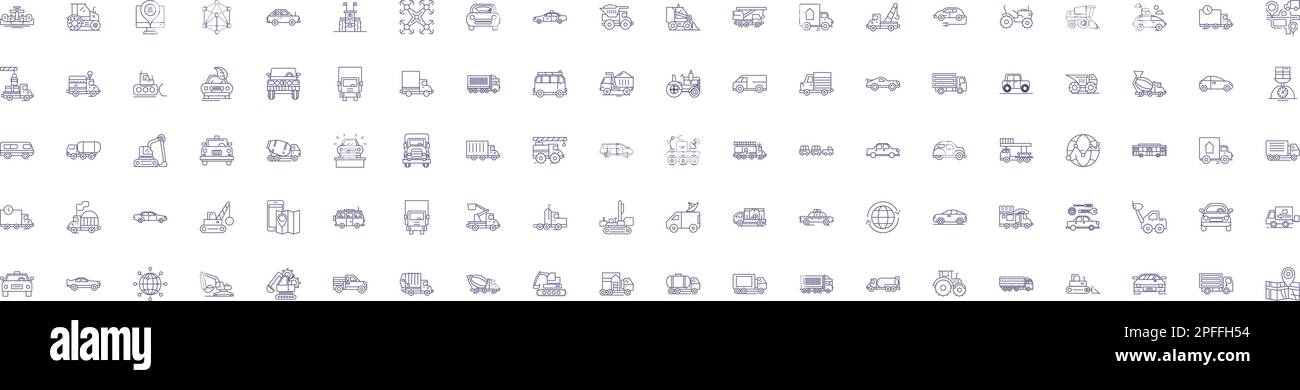 Cars and navigation line icons signs set. Design collection of Cars ...