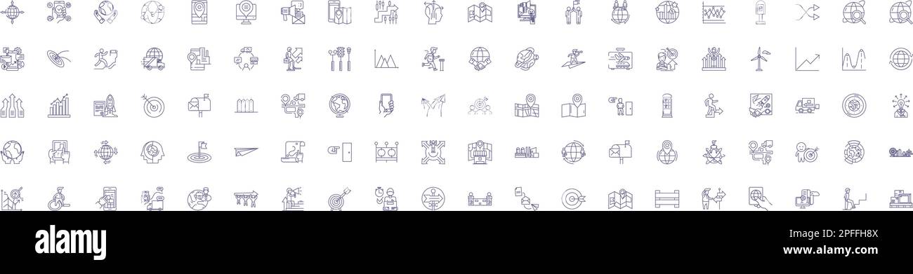 City Navigation Line Icons Signs Set Design Collection Of Map Gps Directions Guide Path