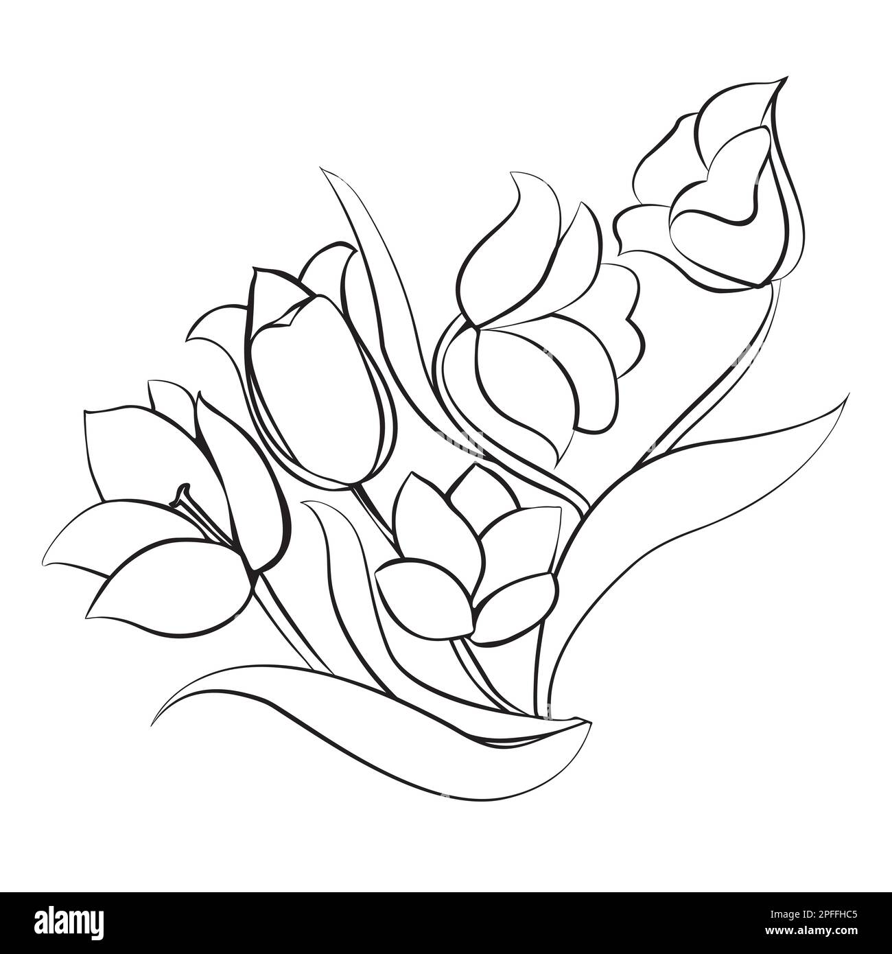 Tulip Clip Art Black And White