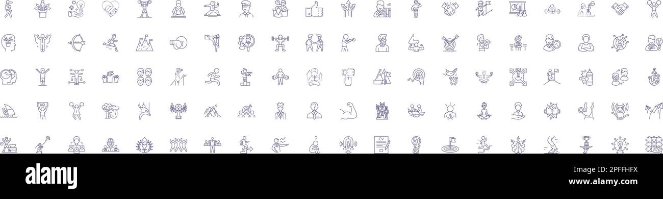 Empolyee motivation line icons signs set. Design collection of ... Empolyee motivation line icons signs set. Design collection of ...
