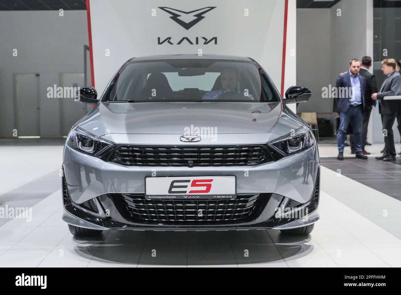 March 16,2023. Russia. Moscow. Kaiyi E5 sports sedan at the opening of the first Kaiyi ...