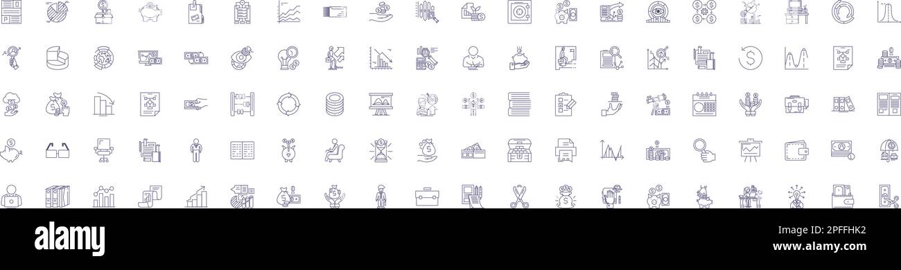Finance and accounting line icons signs set. Design collection of ...