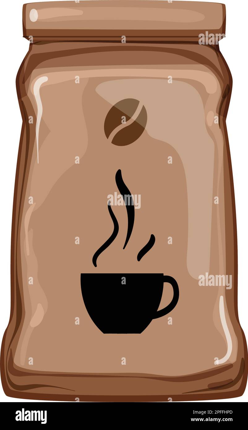 drink coffee packaging cartoon vector illustration Stock Vector Image ...