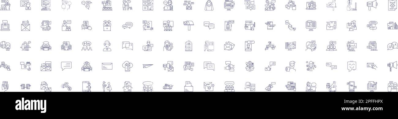 Chatbots line icons signs set. Design collection of Chatbots ... Chatbots line icons signs set. Design collection of Chatbots ...