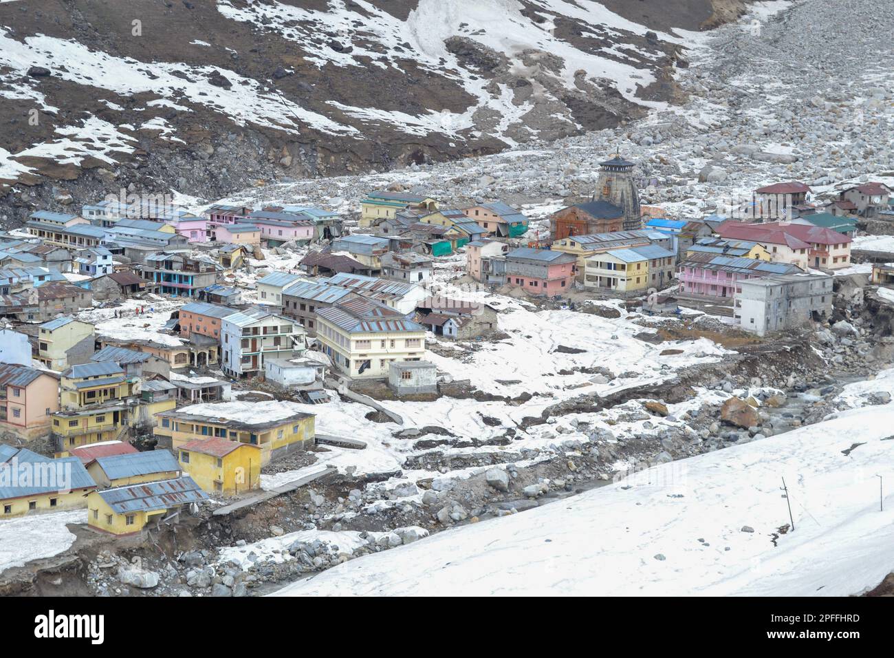 Kedarnath Dham, Kedarpuri, Kedar Nagri covered in Snow. Kedarnath is a ...