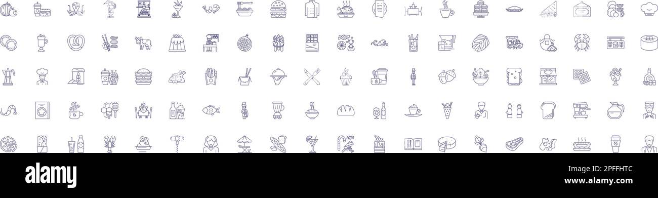 Catering line icons signs set. Design collection of Supply, Restaurant, Chef, Cuisine, Events ...