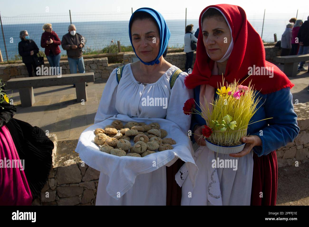 2022 april 25 - Italy, Sardinia, Sassari, Porto Torres, traditional ...