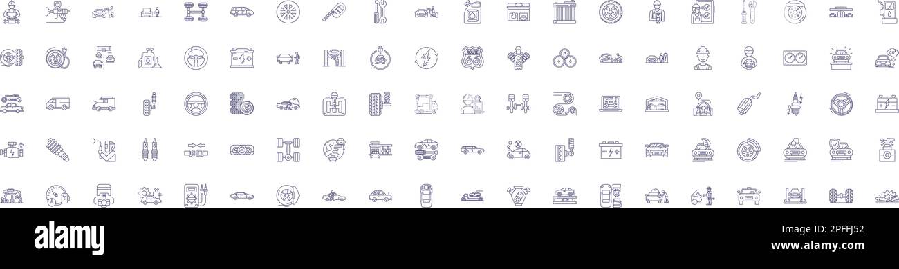 Car service line icons signs set. Design collection of Automotive ...