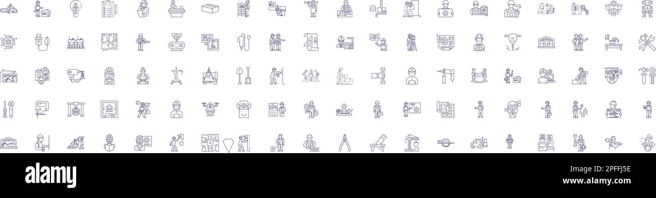 Diy line icons signs set. Design collection of DIY, Crafting, Homeimprovement, Repairs ...