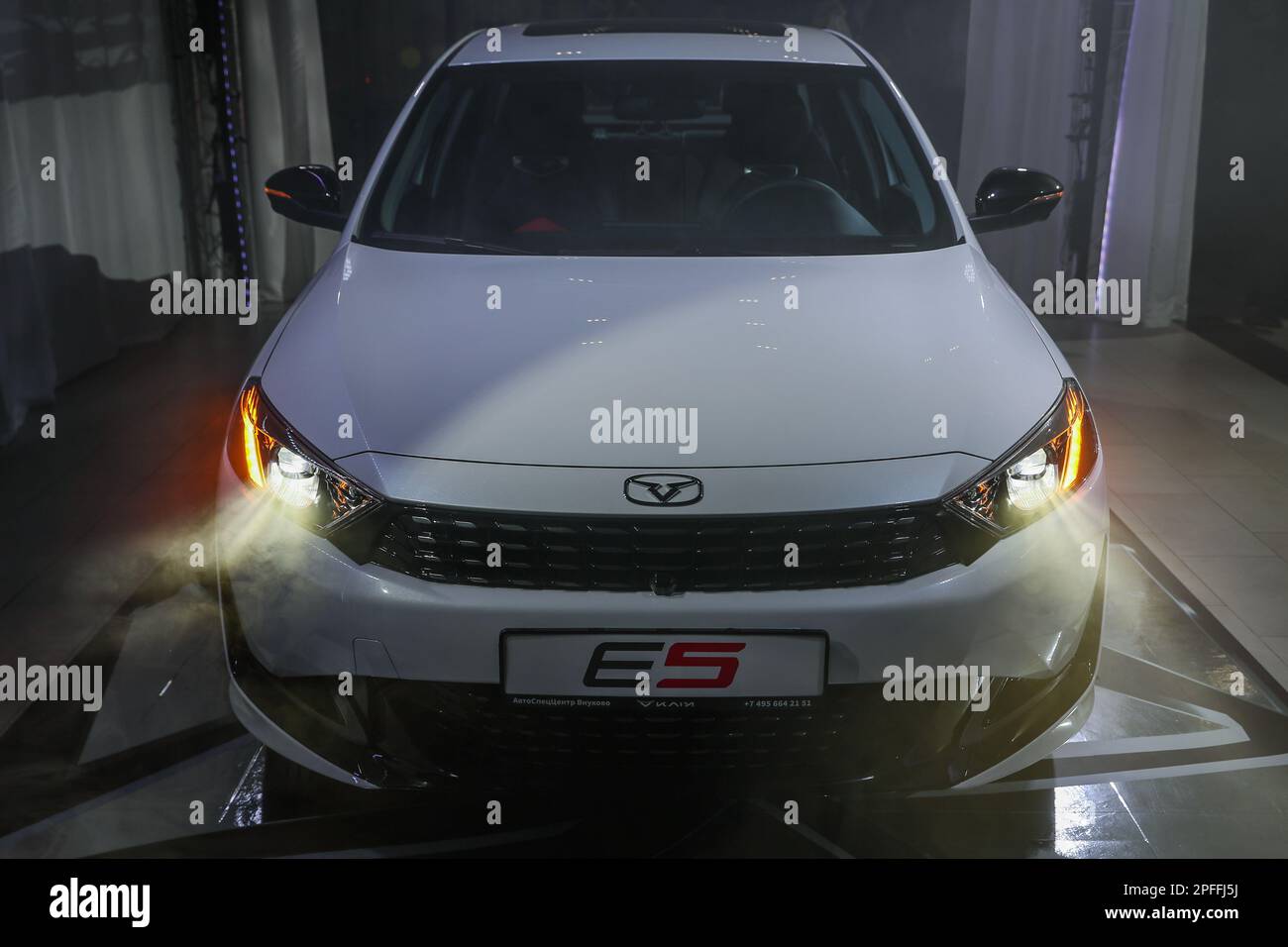 March 16,2023. Russia. Moscow. Presentation of the Kaiyi E5 sedan at the opening of the ...