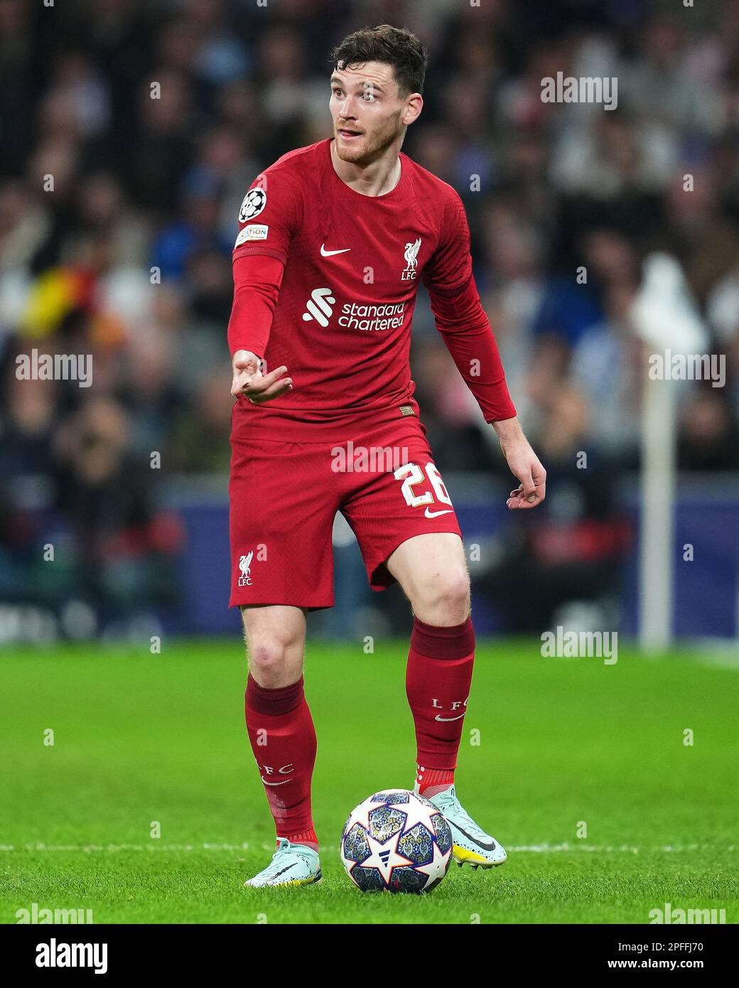 Andy Robertson of Liverpool FC during the UEFA Champions League match ...