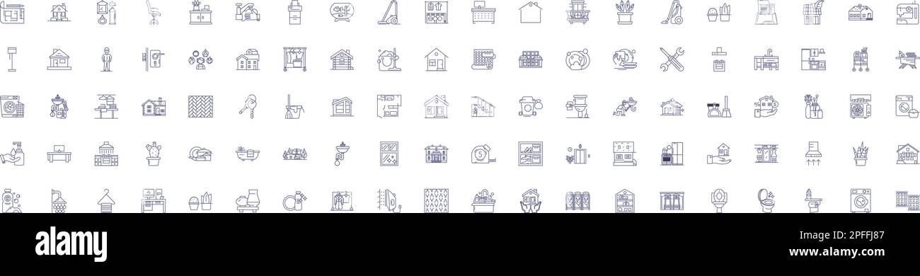 Habitation line icons signs set. Design collection of Accommodation ...