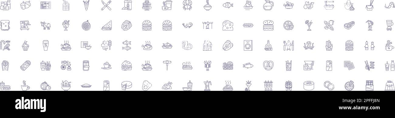 Food shop line icons signs set. Design collection of Takeaway ...