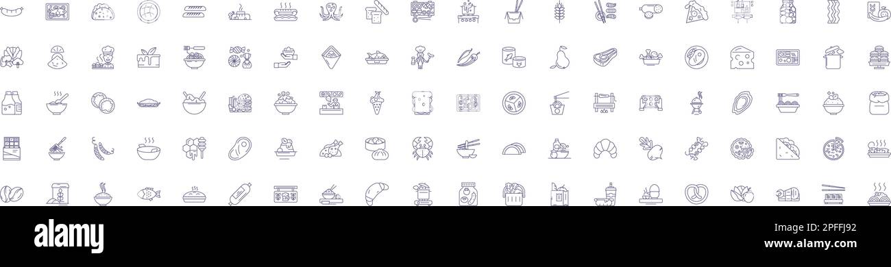 Food line icons signs set. Design collection of Cuisine, Diet, Recipes ...