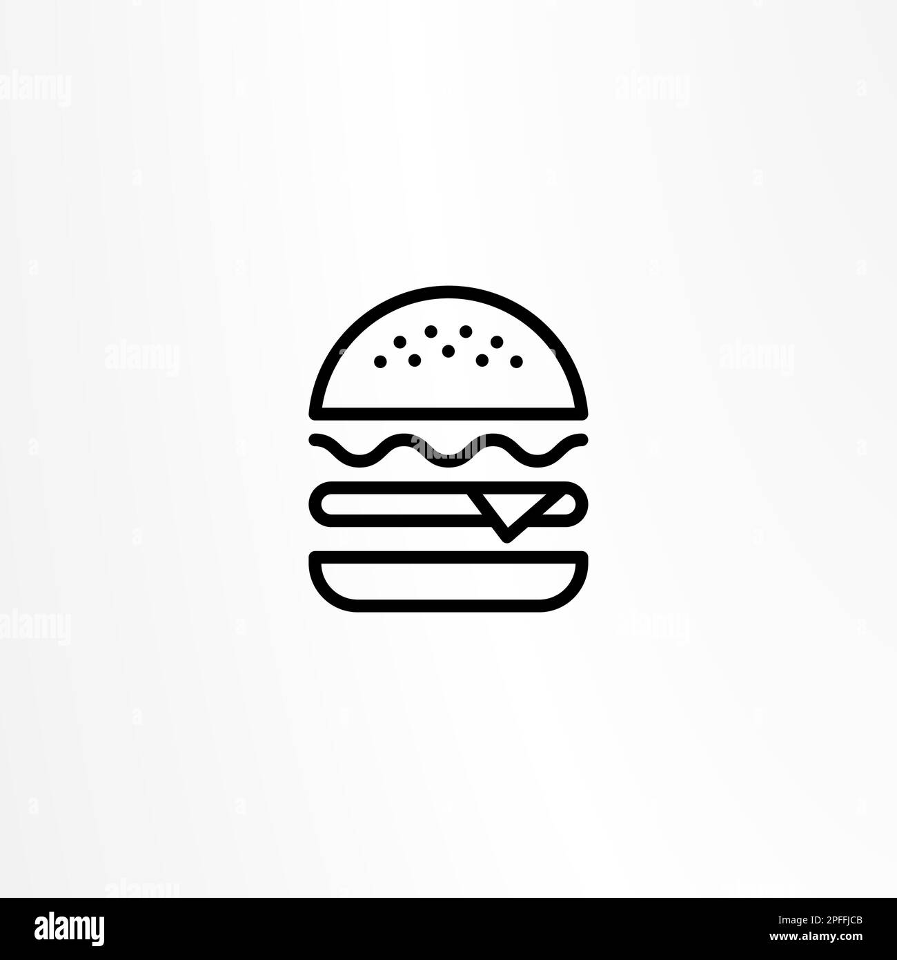 Burger icon. Hamburger logo. Fast food line emblem Stock Vector Image ...