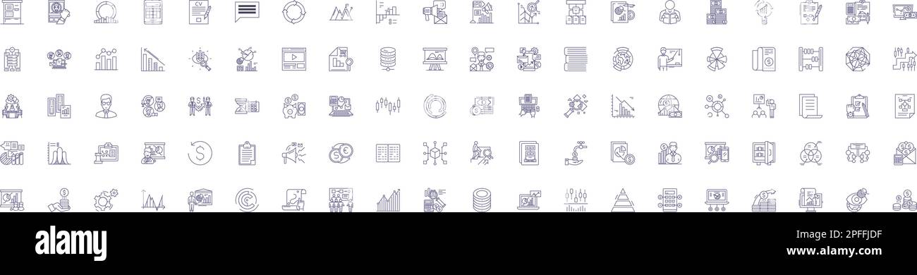 Business Efficiency Line Icons Signs Set Design Collection Of Profitability Productivity