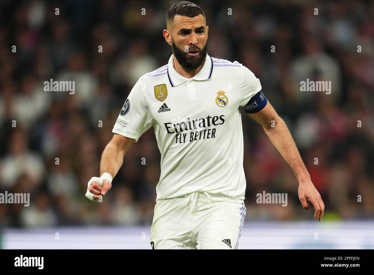 Karim Benzema of Real Madrid during the UEFA Champions League match ...