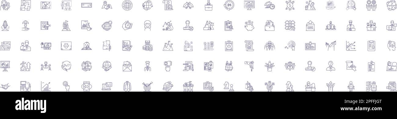 Executive management line icons signs set. Design collection of Leadership, Directors ...