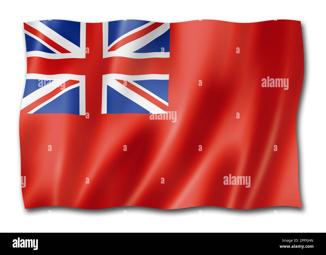 Red ensign, United Kingdom waving flag. 3D illustration Stock Photo - Alamy