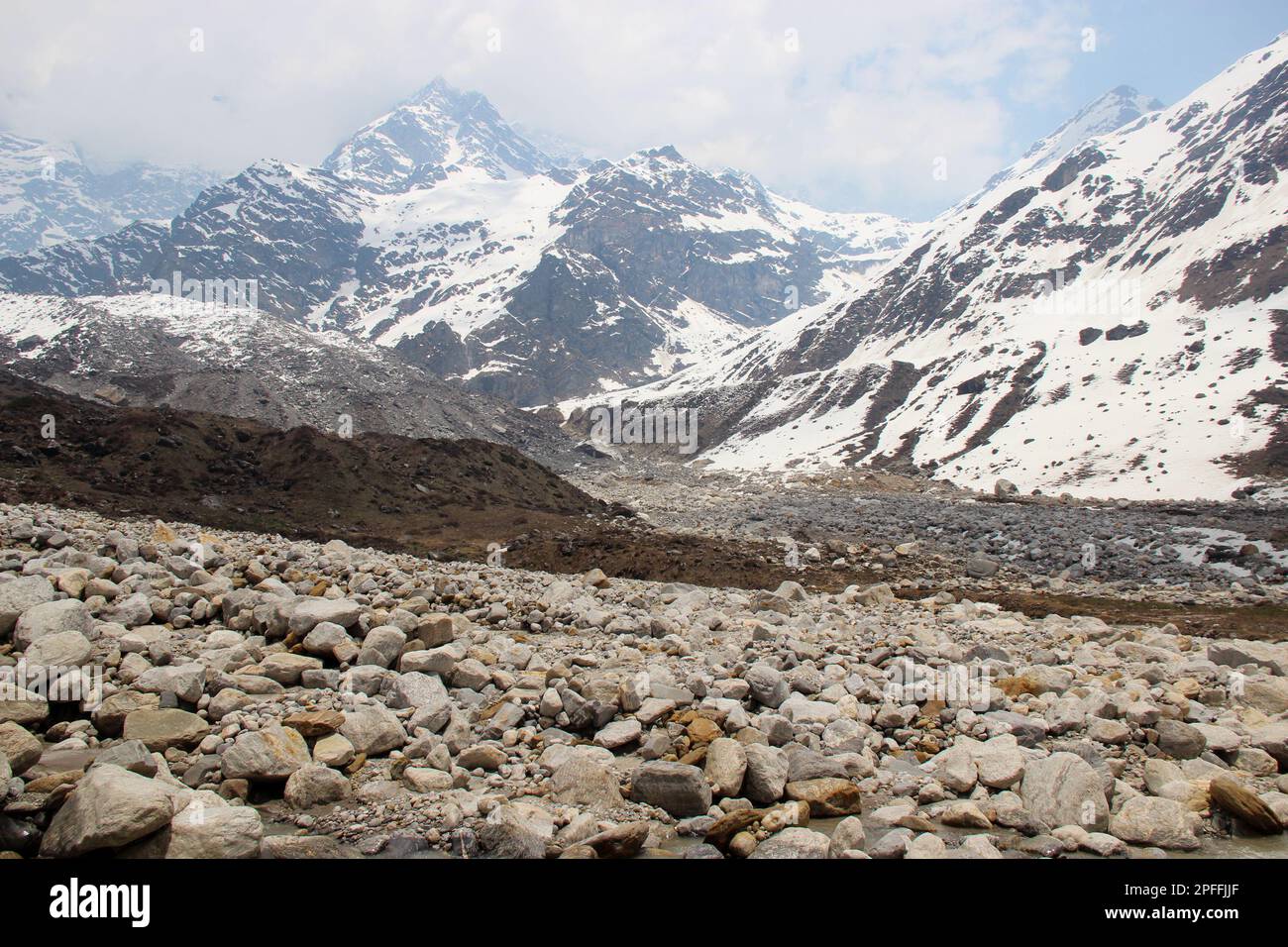 Kedarnath peak, Chorabari glacier area in Kedarnath. Kedarnath is a ...