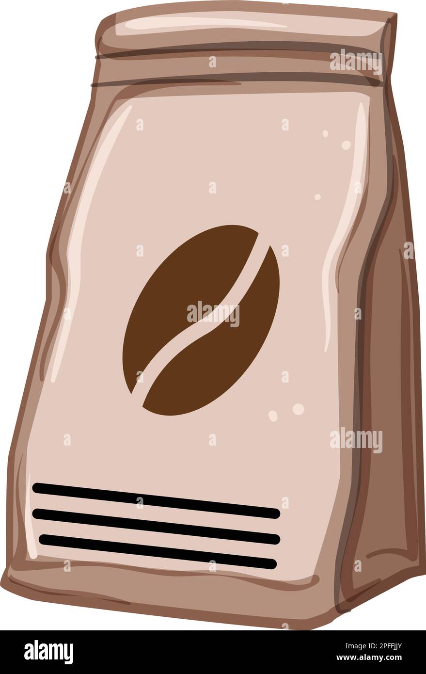 bean coffee packaging cartoon vector illustration Stock Vector Image ...