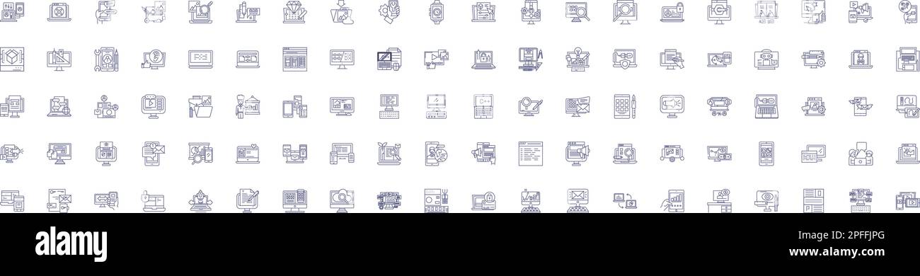 Interface line icons signs set. Design collection of Interface ...