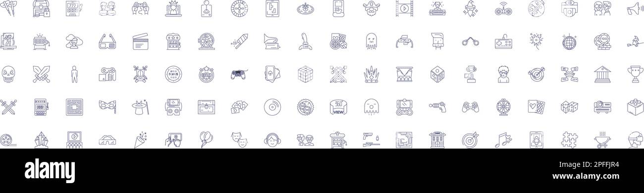 Gaming line icons signs set. Design collection of Gaming, Video ...