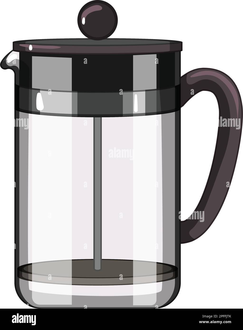 cup french press coffee cartoon vector illustration Stock Vector Image ...