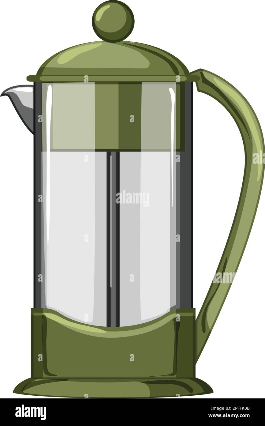 espresso french press coffee cartoon vector illustration Stock Vector ...